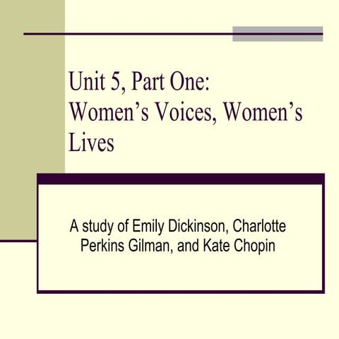 Unit 5 Women's Voices | PPT