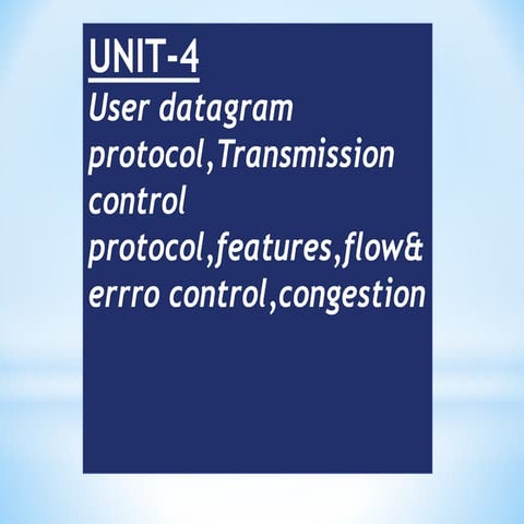 COMPUTER NETWORKS UNIT 4 | PPT