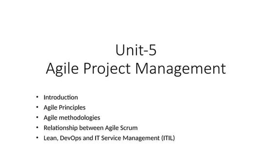 Agile project management | PPT