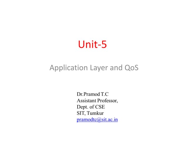 Unit 5 Application Qos Pdfcomputer Network Ppt