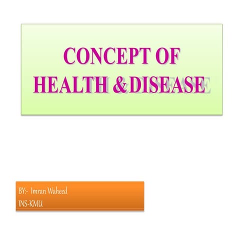 Concept of health and disease | PPTX