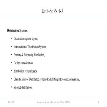Electrical Distribution System Presentation | PPTX