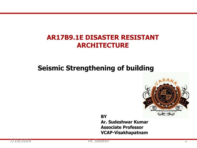 Unit 5 Retrofitting Pptx B Arch Vth Year Pptx Civil Engineering