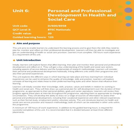 Unit 6-personal-and-professional-development-in-hsc (3) | PDF