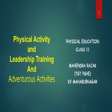 UNIT - 6 Physical Activity and Leadership Training | PPTX