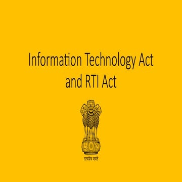 Business Regulatory Framework- RTI and IT Act | PPTX