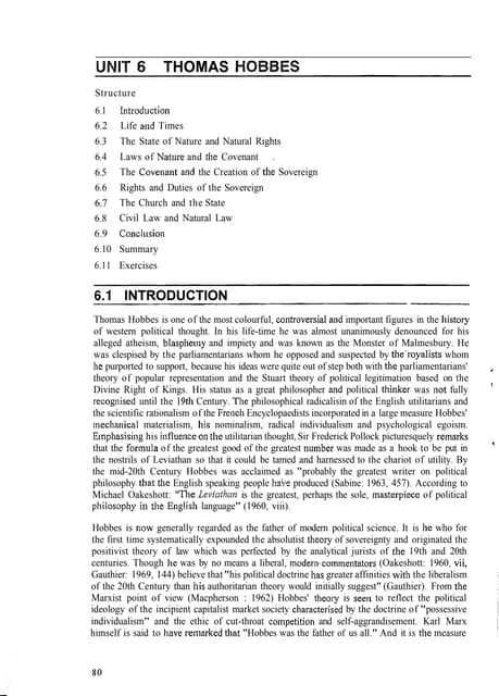 THOMAS HOBBES: Ideas, Concepts and Countributions | PPT