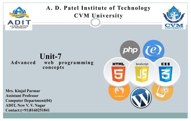 Unit 7 Advanced Web Programming Concepts 1pptx