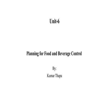 Unit- 7 Planning for Food and beverage control.pptx | Free Download