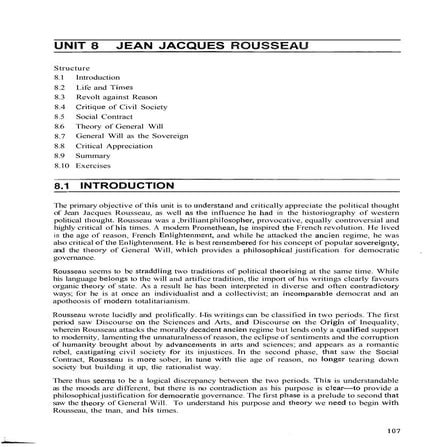 Unit 8 jean jacques rousseau | PDF
