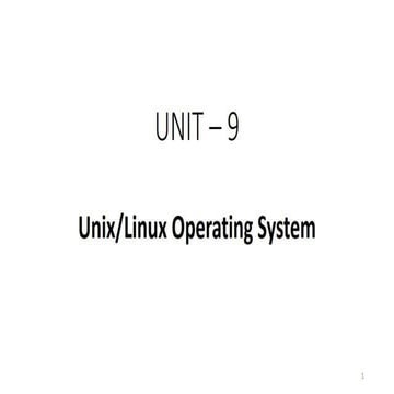 OS Unit 9 - Unix/Linux Operating System | PPT