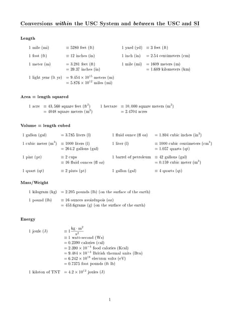 Civil engineering Unit Conversions | PDF