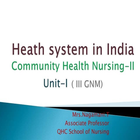 Unit I Health System in India | PPTX