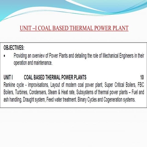 POWER PLANT ENGINEERING-Unit 1 | PPT