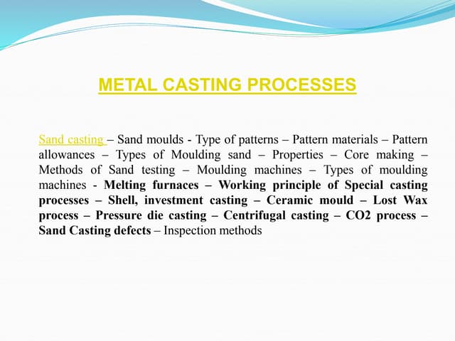 Steps involved in sand casting process | PPT