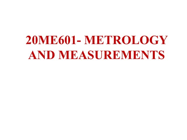Introduction to metrology | PPTX