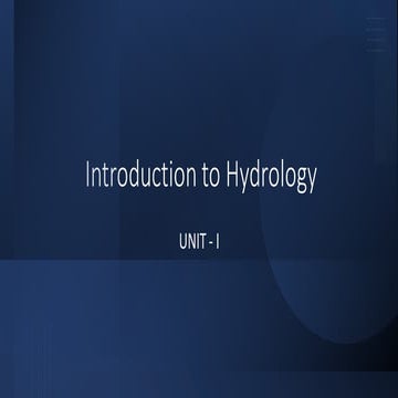 Introduction to Hydrology | PDF