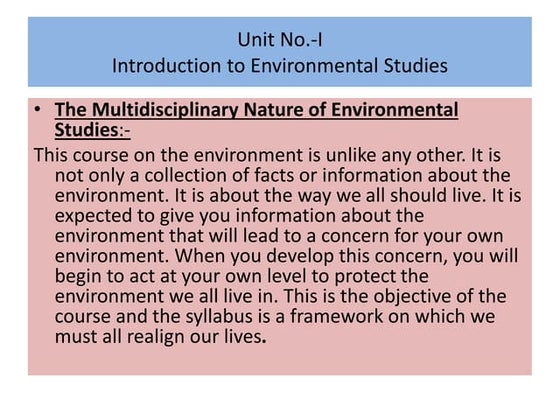 Definition, scope and Importance of environment science | PPTX | Science