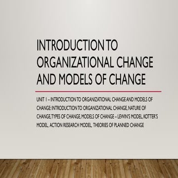 Models Organizational change and development | PPTX