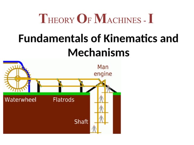 Kinemetic chains, Pairs, Joints, Four bar Mechanisms (KOM) | PPTX