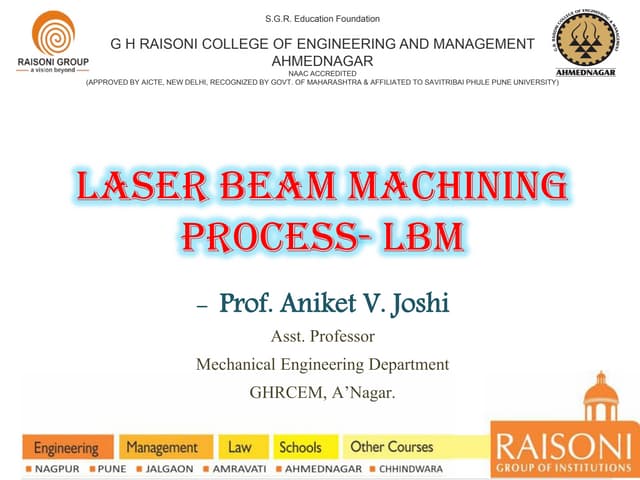 Laser beam machining | PPTX