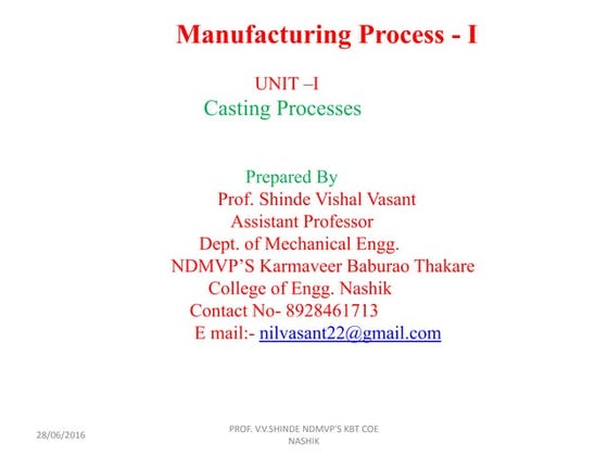 PATTERN ALLOWANCES IN CASTING CLASS: BY POLAYYA CHINTADA | PPTX