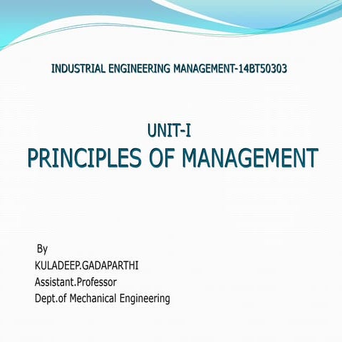 Unit i- principles of management | PPT