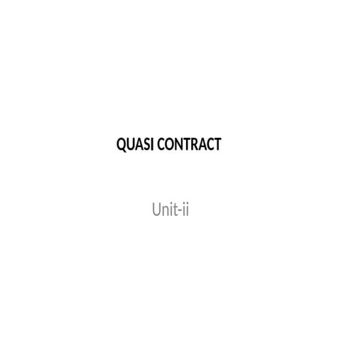 Quasi contract | PPTX