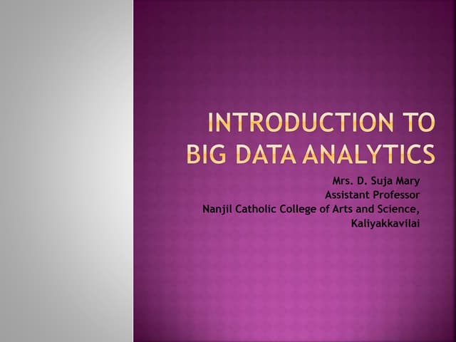 Unit I Big Data Introduction Ppt