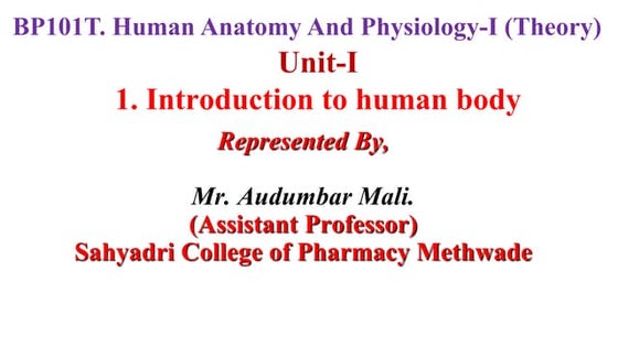 Introduction to HUMAN ANATOMY AND PHYSIOLOGY | PPTX