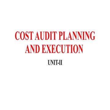 Unit-II.pptx COST AUDIT PLANNING AND EXECUTION | PPTX