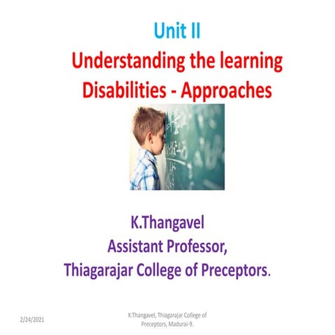 Understanding the learning Disabilities-Approaches | PPTX
