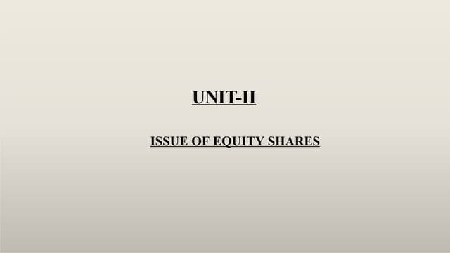 Issue of shares | PPTX