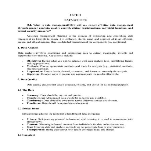 UNIT-II (3).pdf Introduction of data science | PDF