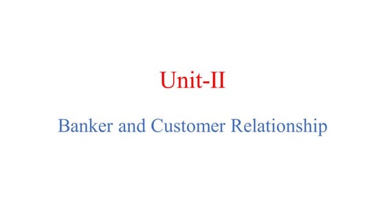 Banker and customer relationship | PPT