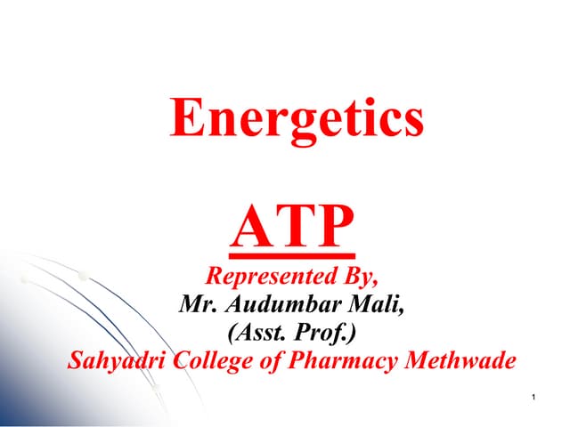 ATP- The universal energy currency of cell | PPT