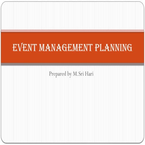 Strategic Planning Techniques for Successful Event Management | PPTX