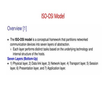 Comprehensive Overview of the ISO-OSI Model: Physical and Data Link ...