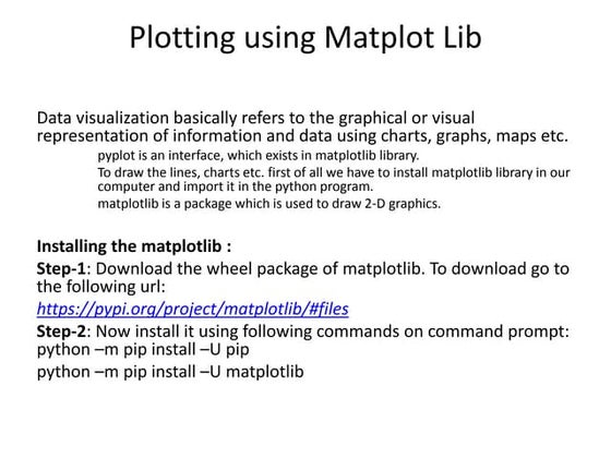 Visualization And Matplotlib Using Pythonpptx Computing Technology And Computing