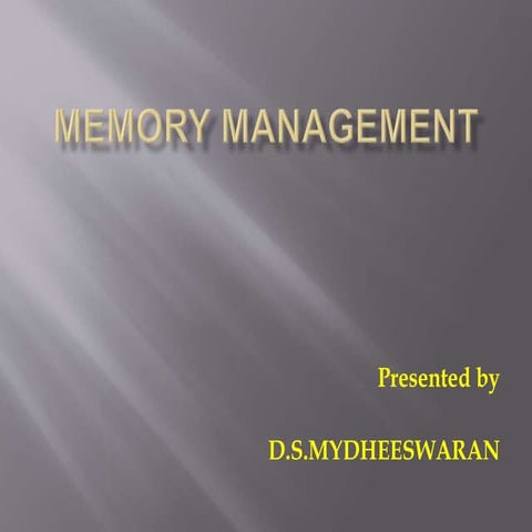 Memory Management in real time operating system | PPTX