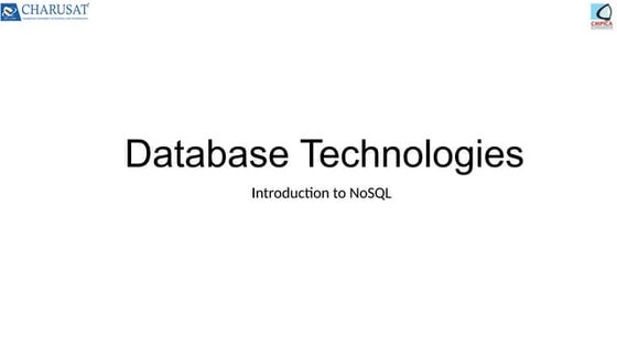 Introduction To Nosql Database Pptx Databases Computer Software