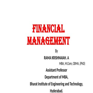 Capital Structure design and its components | PPTX