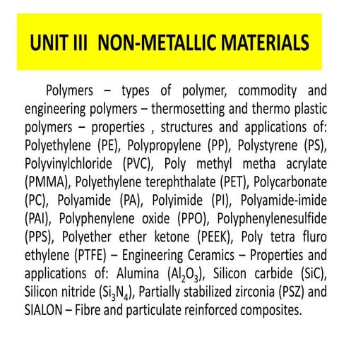 UNIT- III ---NON-METALLIC MATERIALS.pptx