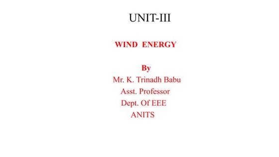 Horizontal Axis Wind Turbine Ppt