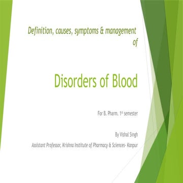 Unit-III, Human Anatomy & Physiology-I, , Disorders of blood, types ...