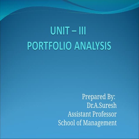 UNIT - III PORTFOLIO MANAGEMENT20256.ppt