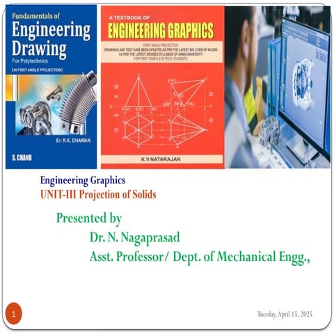 Unit-III Projection of Solids with animation | PPTX