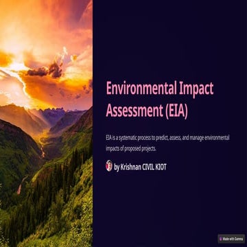Environmental impacts assessment presentation on methodology | PPT