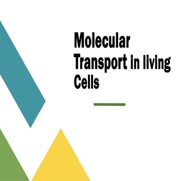 Unit-II Molecular Transport in Living Cells 1st Semester By Elite ...