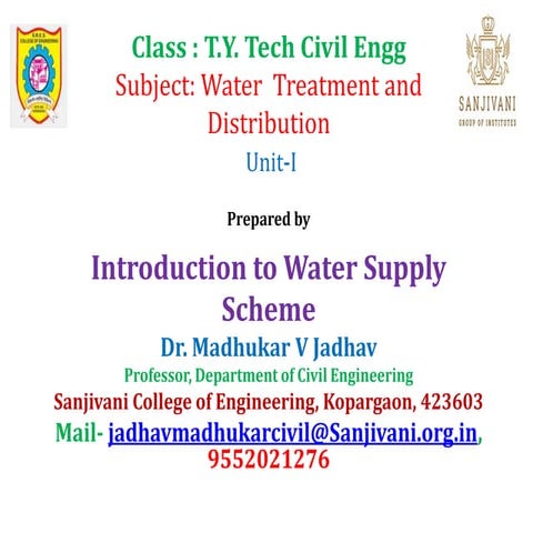 UNIT -I Introduction to water supply scheme.ppt